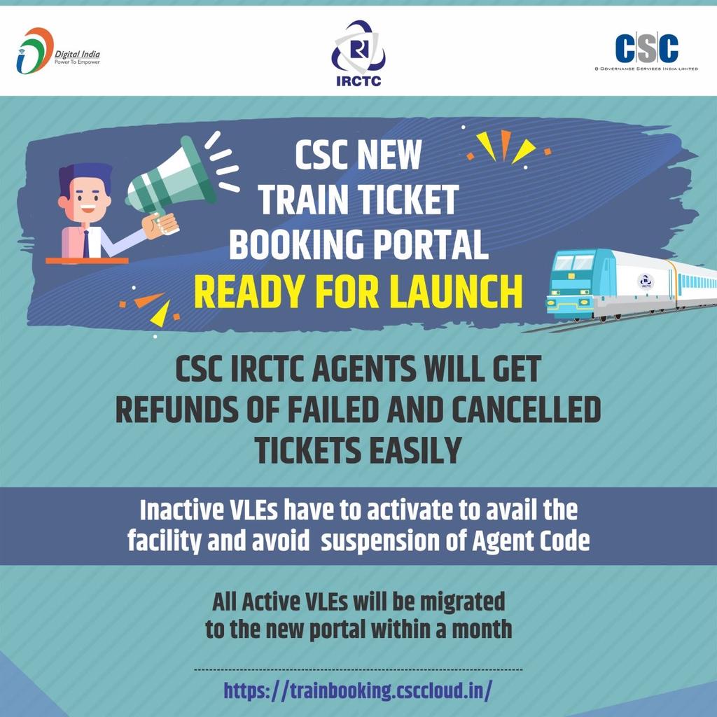 CSCeGov on Twitter: "Attention VLEs! CSC New B2B Portal for Train Ticket Booking Ready for ...