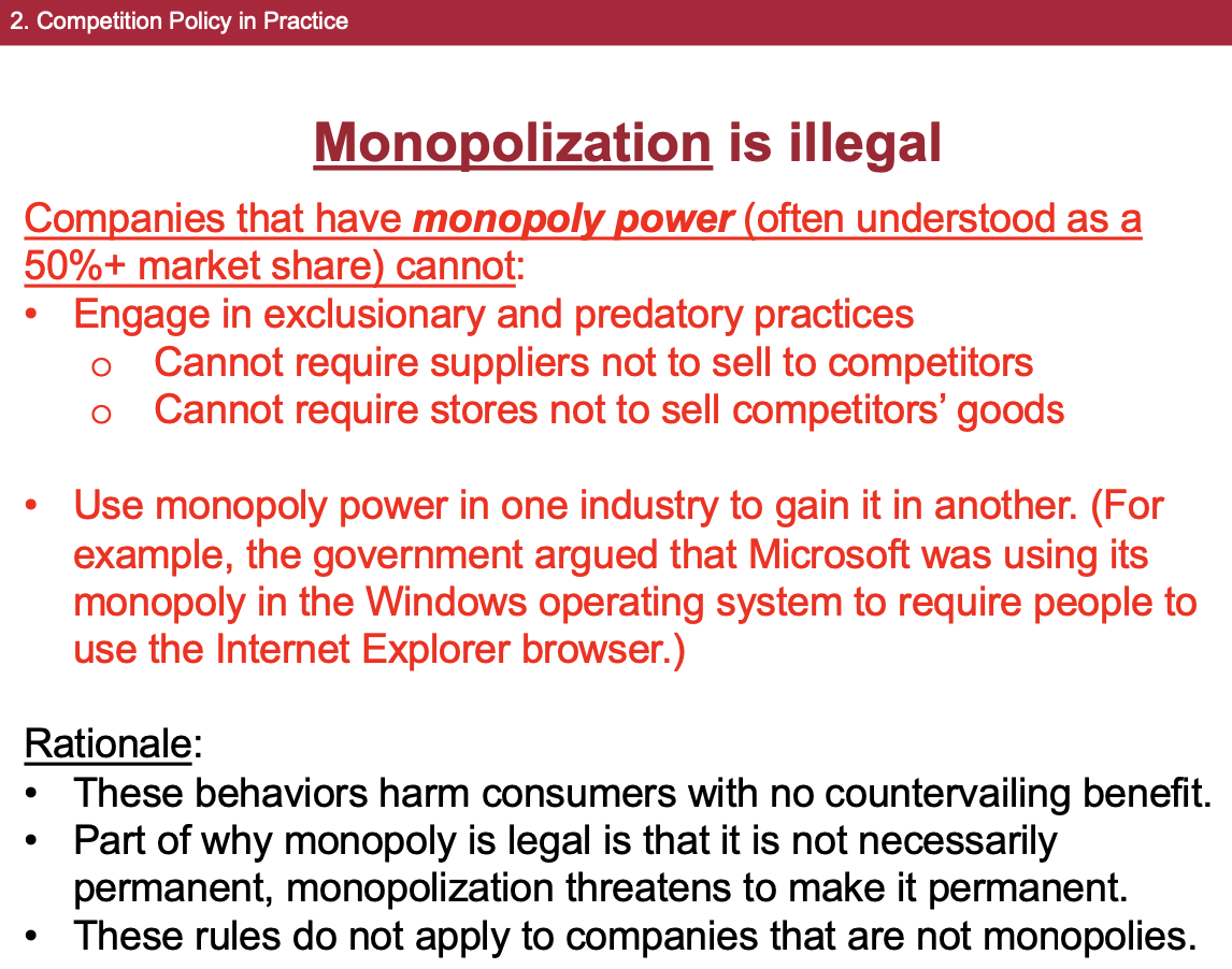 Ec10 competition policy class Part 2: Competition Policy in Practice ...
