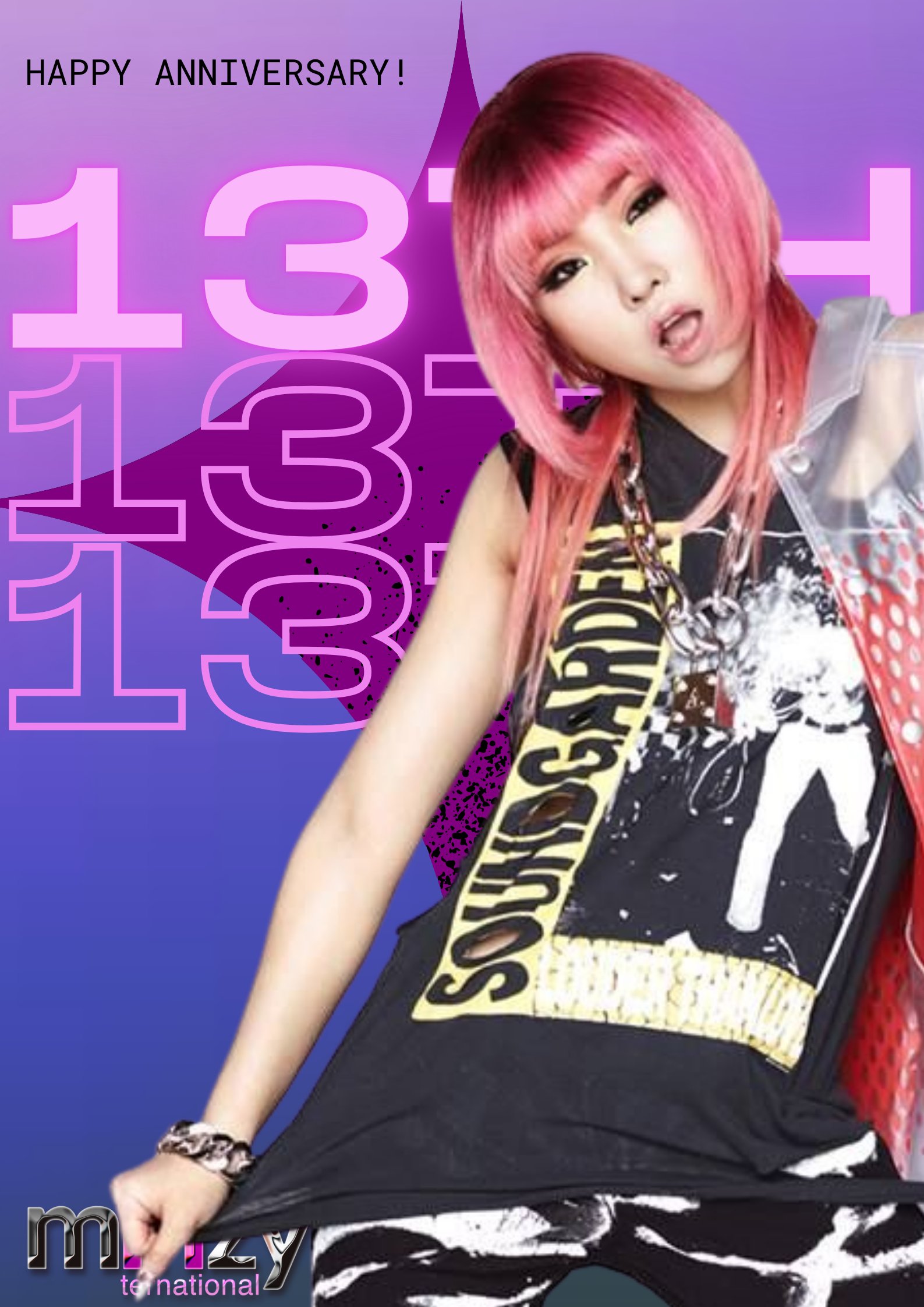 2ne1 Minzy Purple Hair