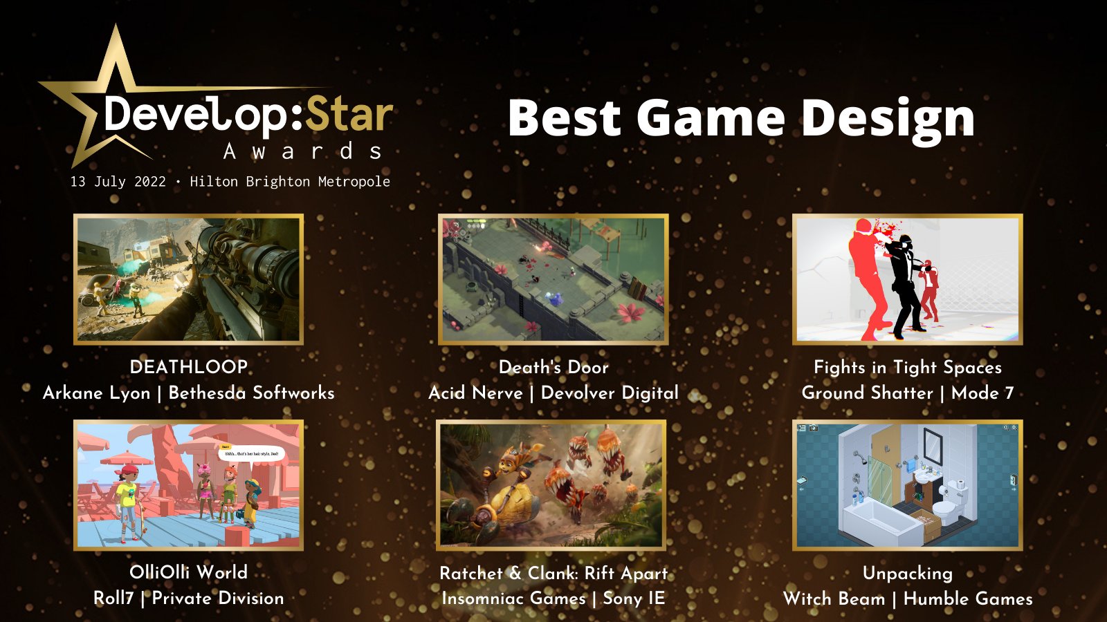 Develop:Brighton on Twitter: "The Develop:Star Awards 2022 Best Game Design finalists are... ⭐ ...