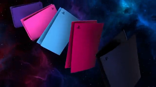 A vivid range of PS5 Console Covers in Starlight Blue, Galactic Purple ...