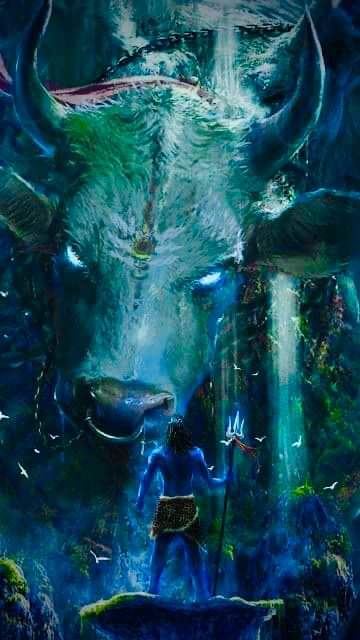 Angry Nandi Images Lord Shiva With Nandi Poster (20 Inches X 16