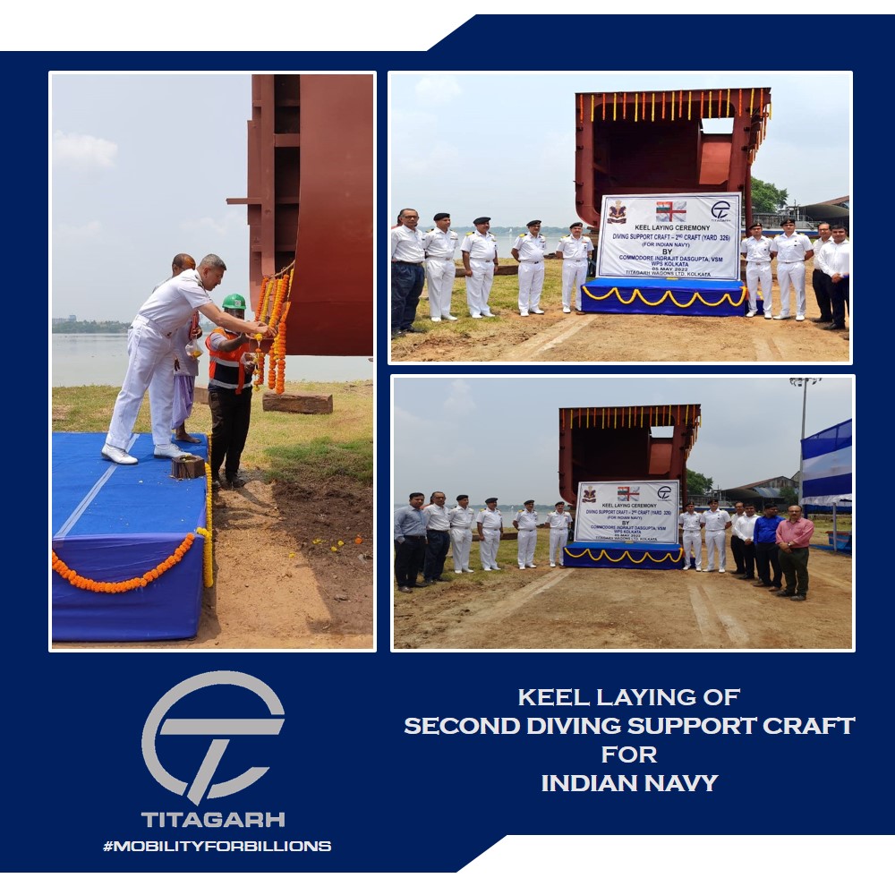 Titagarh on Twitter: "Keel laying for the 2nd ship of Diving Support Craft (DSC) project was ...