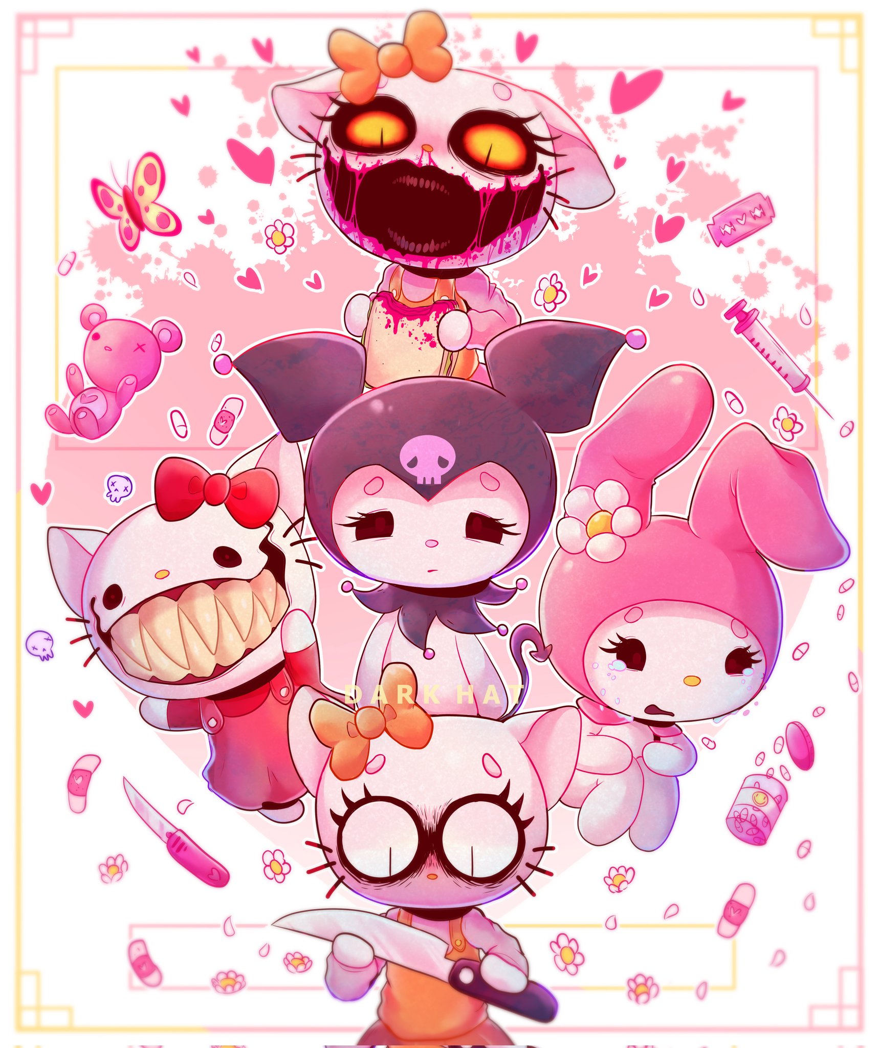 Hello Kitty Kuromi Fanart By Tunaxx New On Deviantart 41 Off