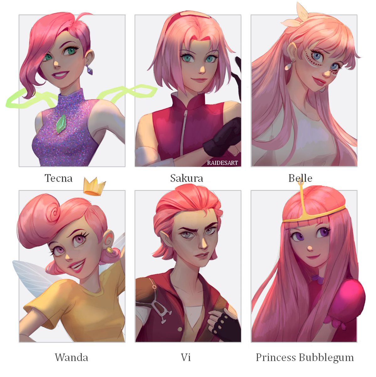 Pink Hair Cartoon Characters