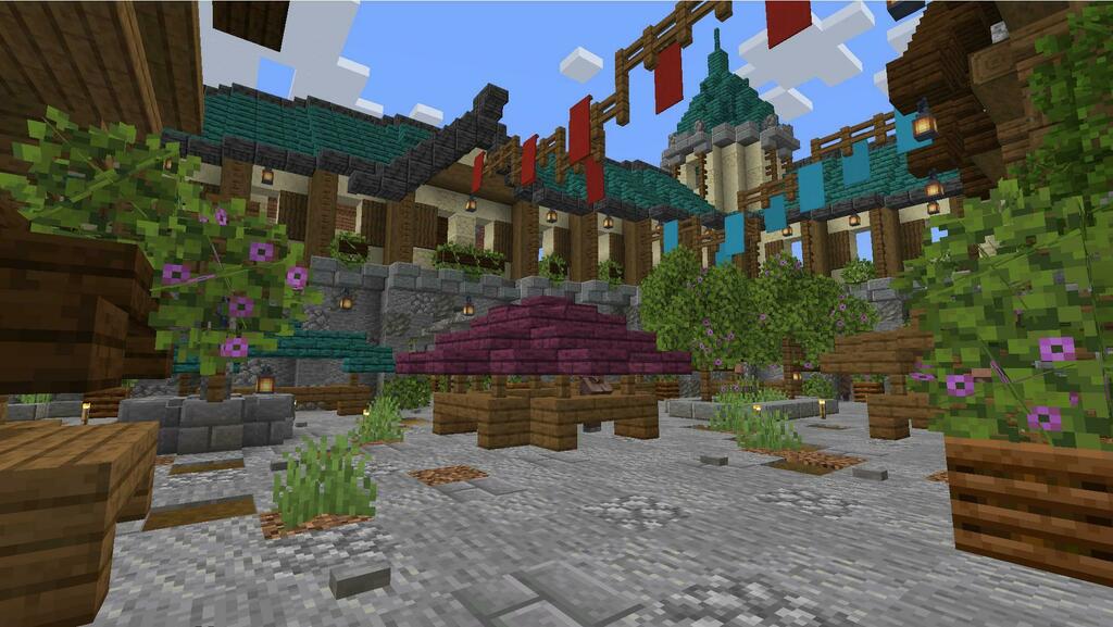Minecraft Medieval Town Square