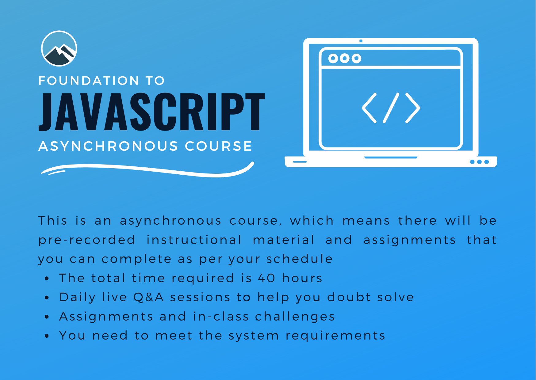 McLaren College on Twitter: "We have launched a new 'Foundation to JavaScript' Asynchronous ...