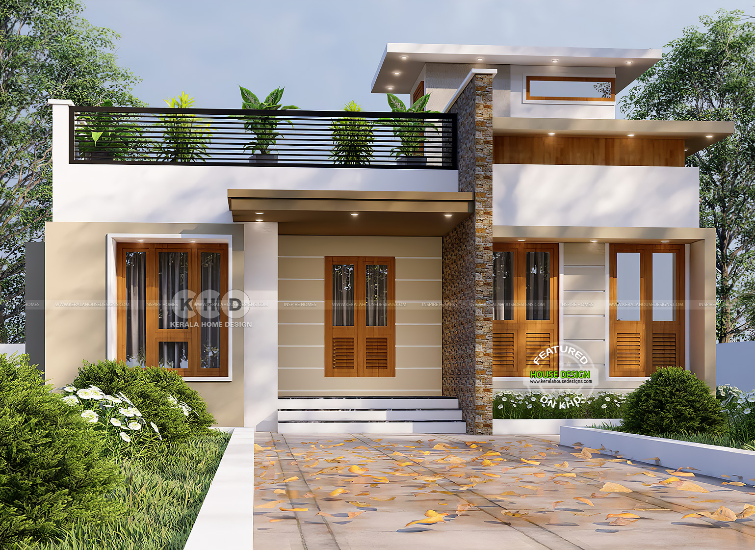 Kerala House Plans 3d Charming 4 BHK House Plan 3D – Modern