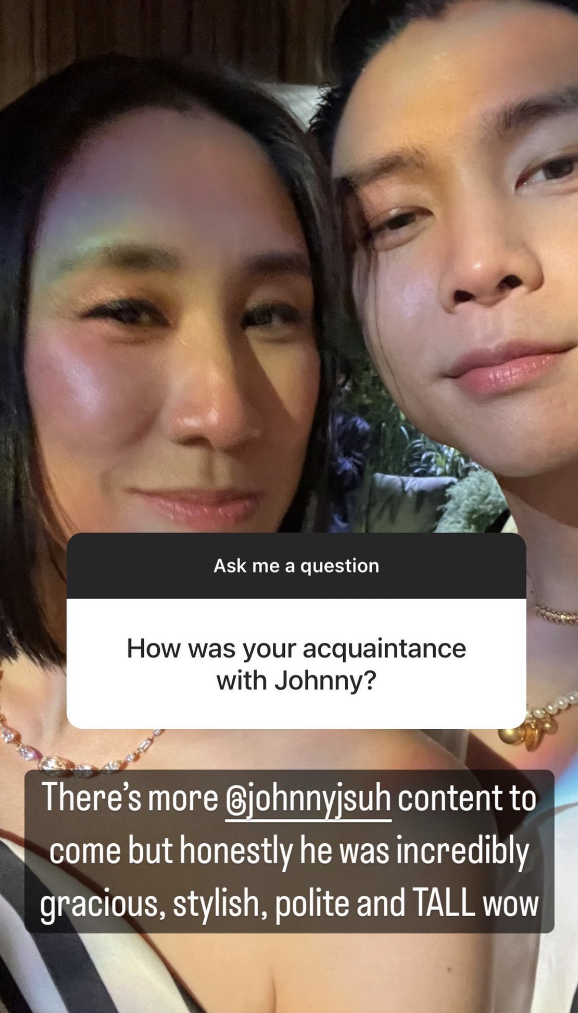 on Twitter: "220507 - evachen212 instagram story update 💬: How was your acquaintance with Johnny ...