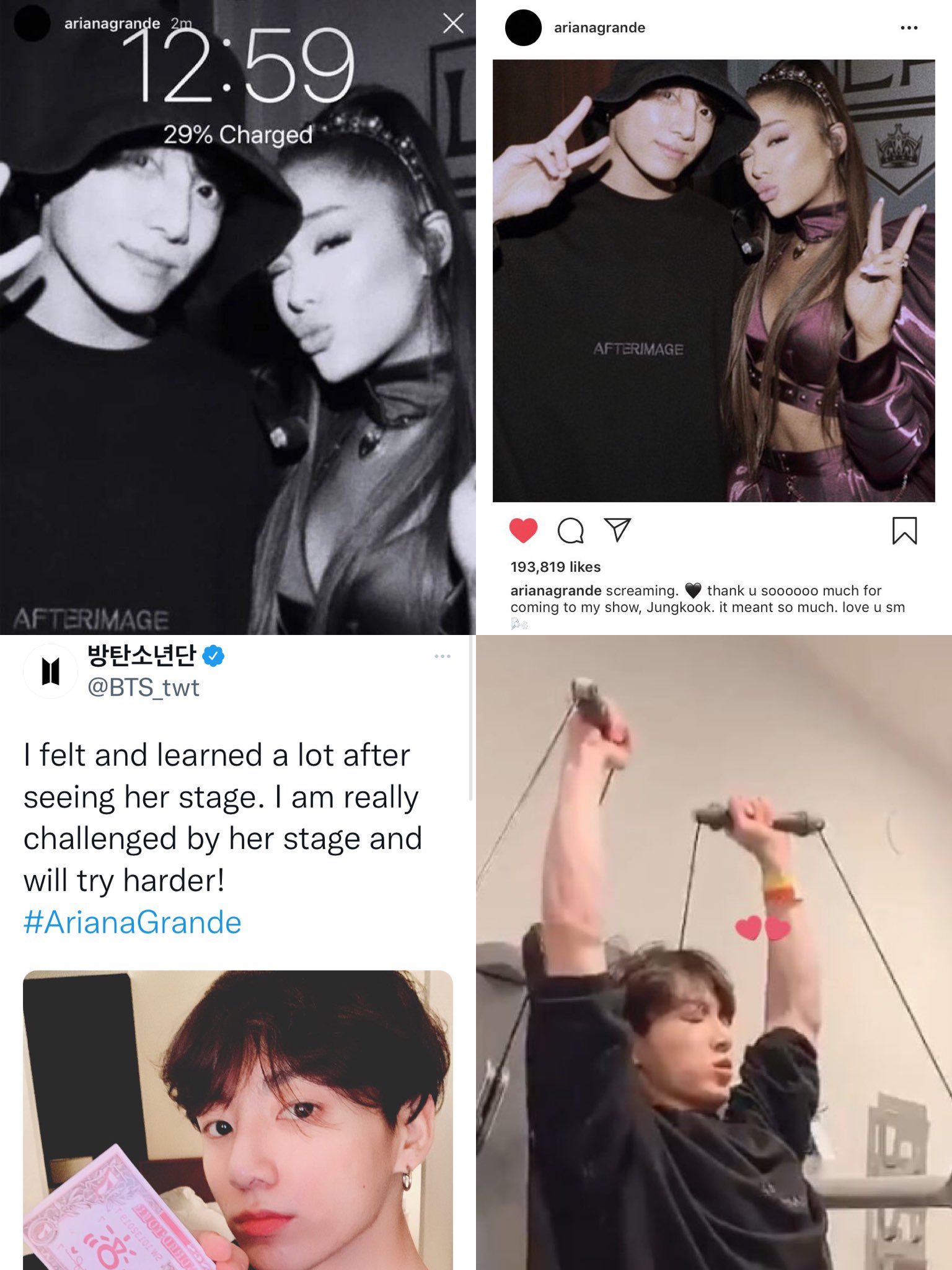 BTS PICS⁷ ♡👩‍🚀 on Twitter: "Throwback to when jungkook went to Ariana Grande's concert, she ...