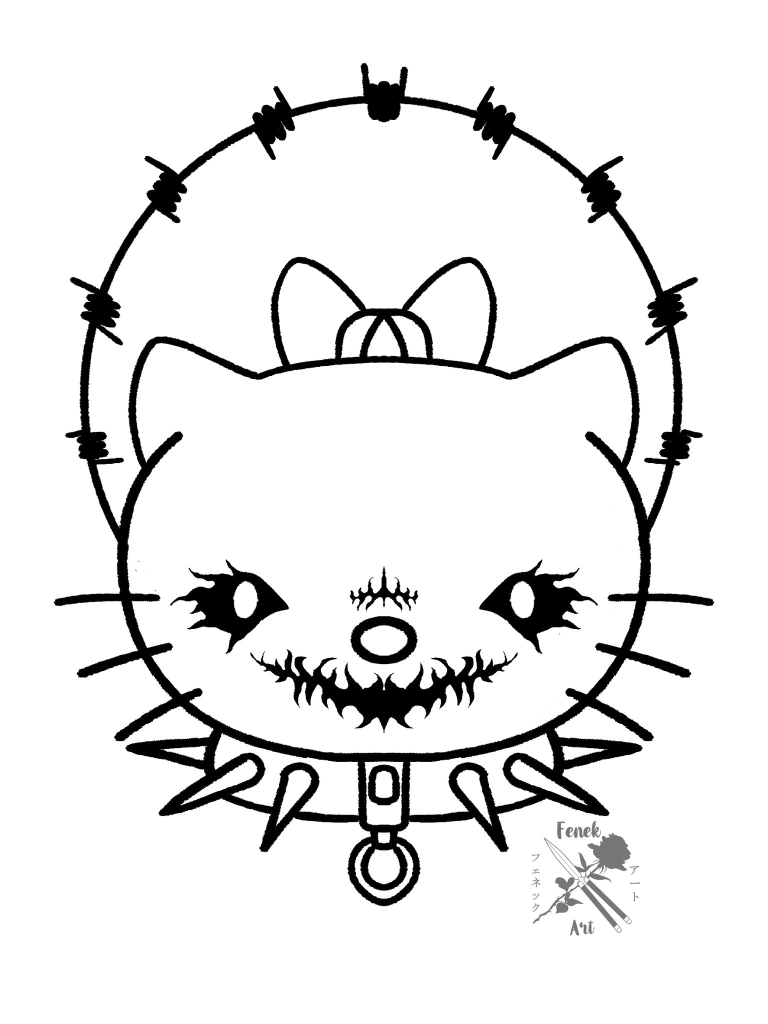 Hello Kitty Zombie Halloween Coloring Pages
