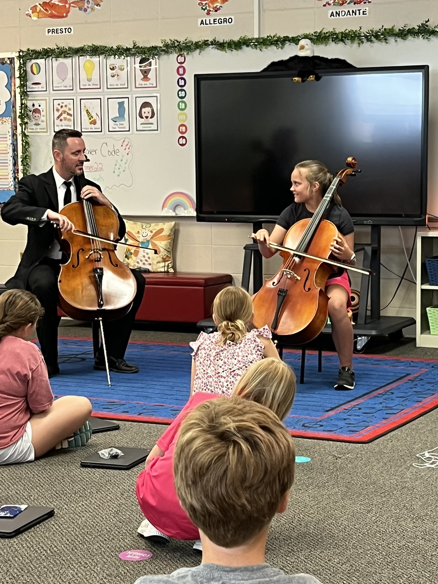 Children Playing Cello