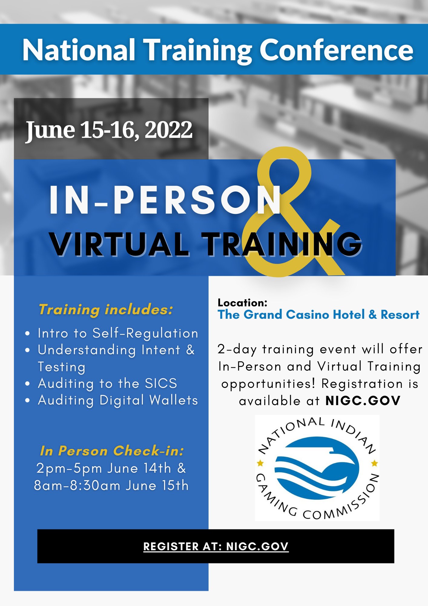 National Indian Gaming Commission on Twitter: "NIGC National Training Conference Registration is ...