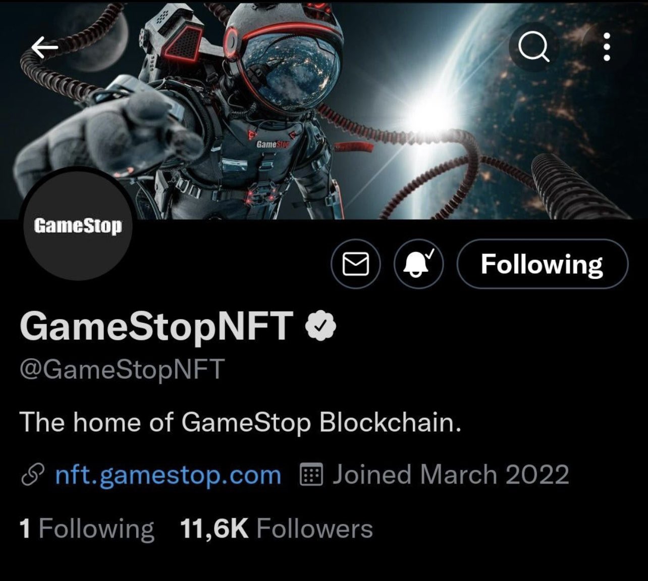 fatdad.loopring.eth 🏴‍☠️ on Twitter: "The account @GameStopNFT had 1,3k followers last night. 24 ...