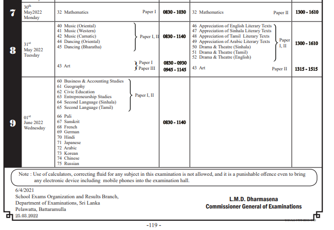 GCE O/L Time table released - Exam from 23 May to 1 June - Hiru News ... GCE O/L Time table released - Exam from 23 May to 1 June - Hiru News ...