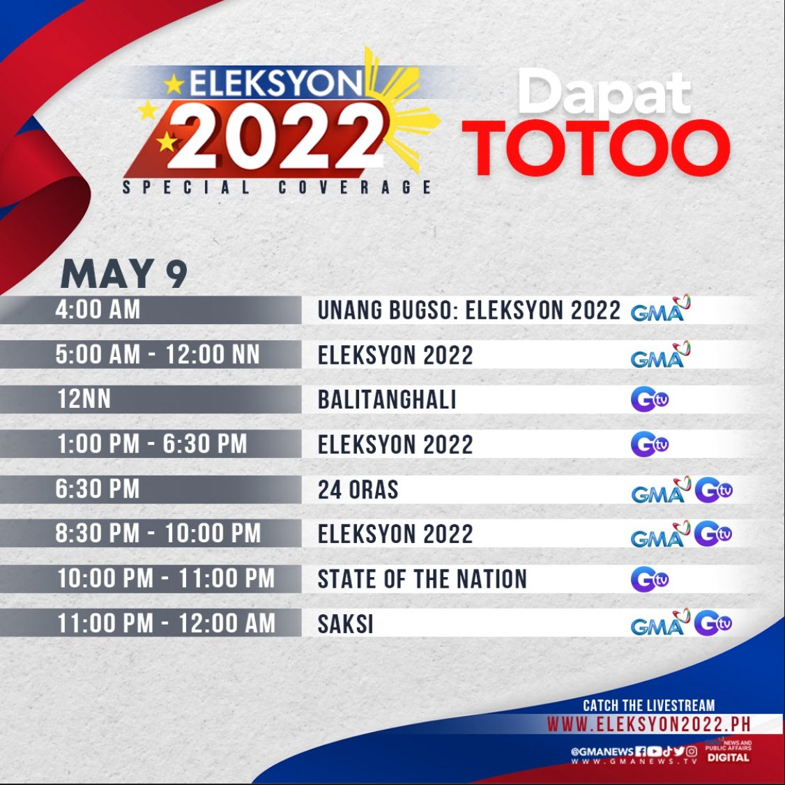 GMA News on Twitter: "Tutukan ang election marathon coverage ng GMA News and Public Affairs sa ...