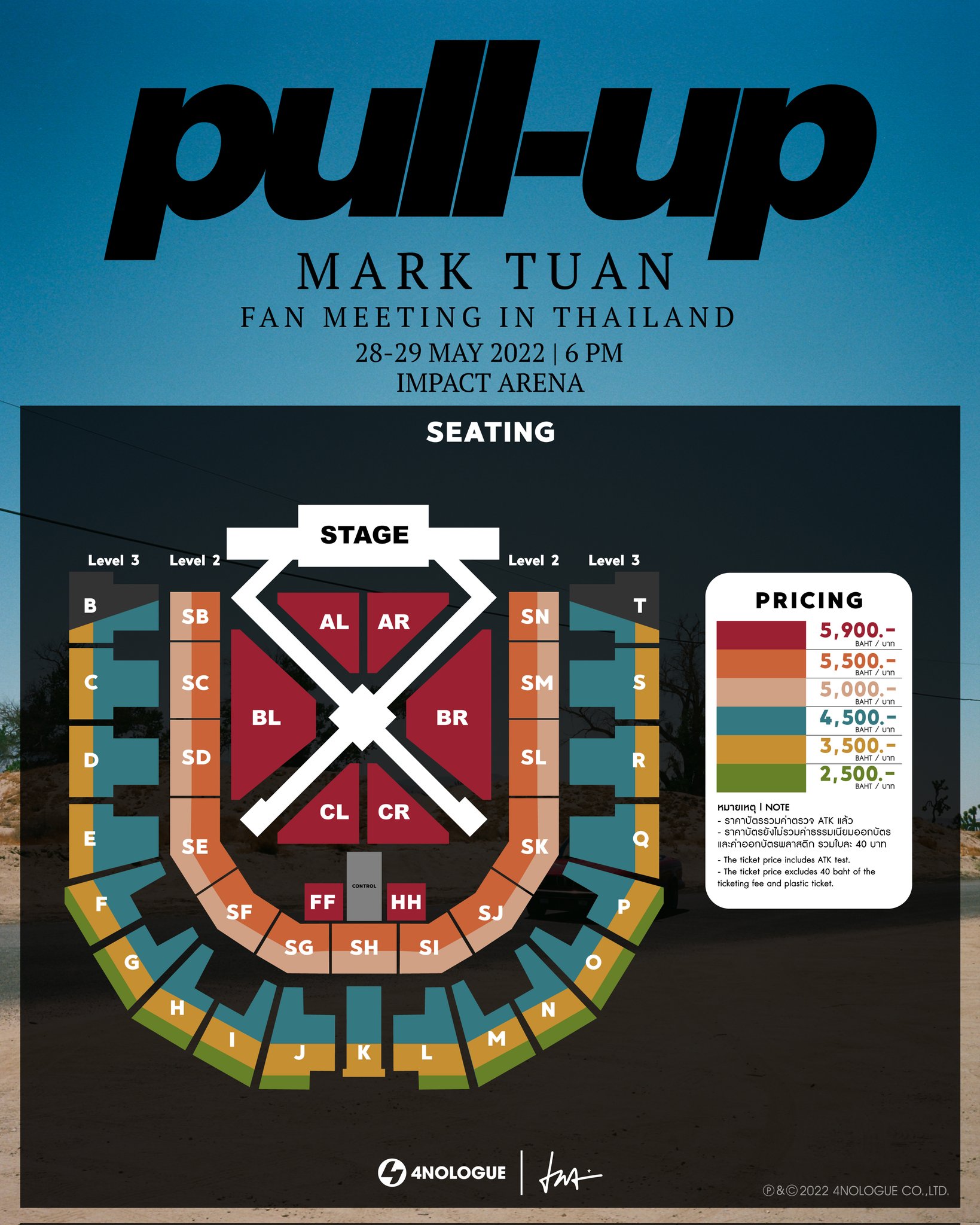 4NOLOGUE on Twitter: "ประกาศแผนผังที่นั่งและสิทธิพิเศษ"PULL-UP" MARK TUAN FAN MEETING IN ...