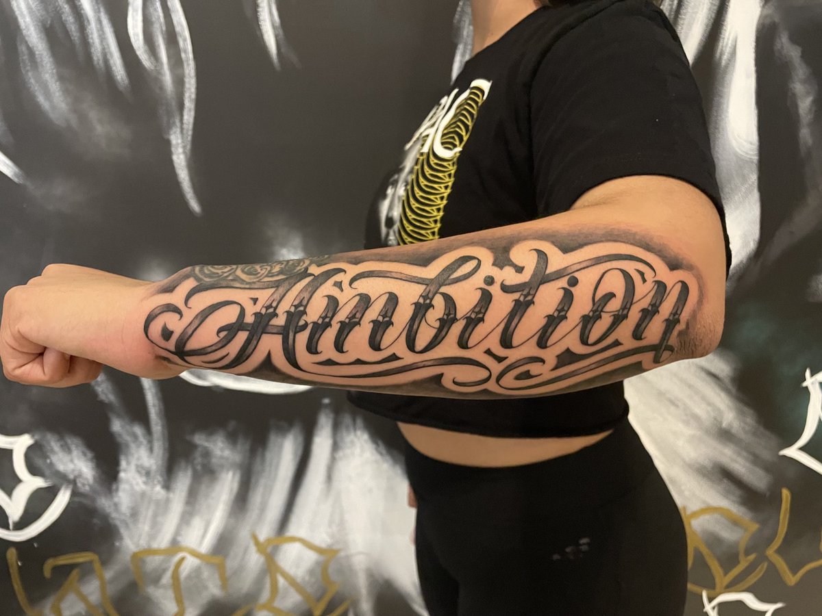 Ambition Script Tattoo