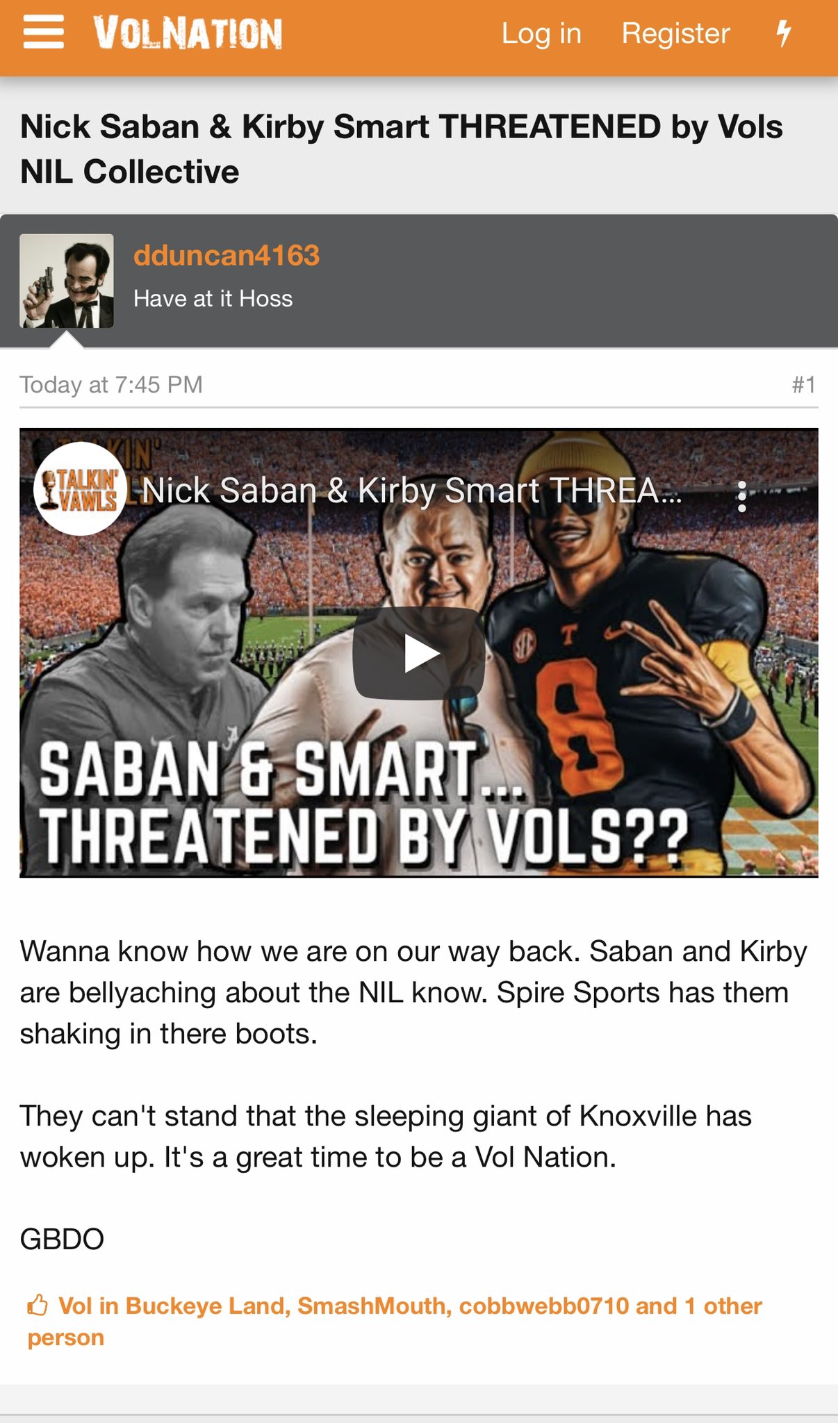 Message Board Geniuses on Twitter: "#Tennessee has Nick Saban and Kirby Smart shaking in their ...