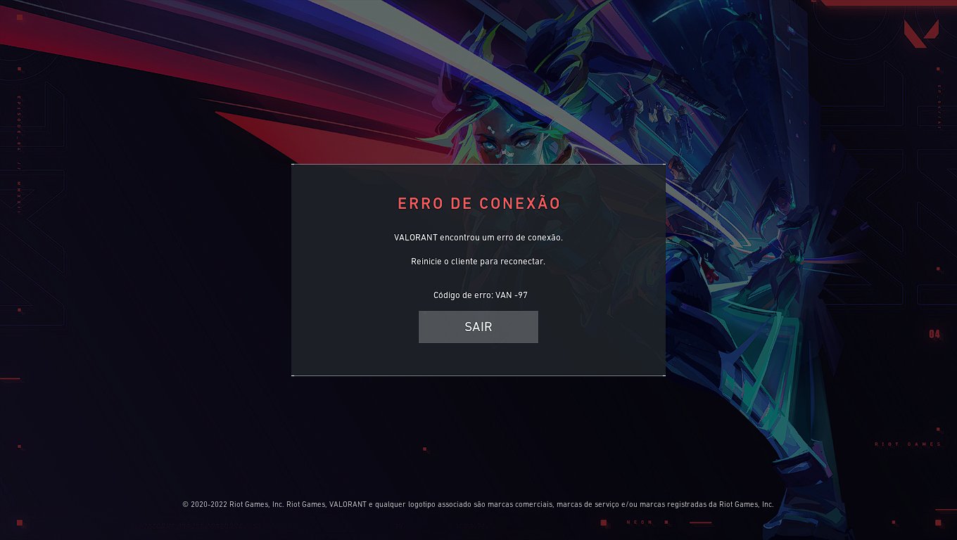 Valorant erros: VAN -97, VAN -1, VAL 5 | Fórum Adrenaline - Um dos ...
