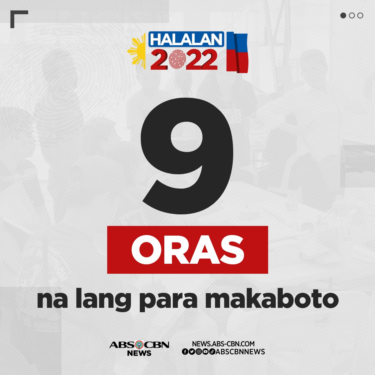 ABS-CBN News on Twitter: "'Wag nang magpahuli sa pagboto, Kapamilya! 9 na oras na lang bago ...