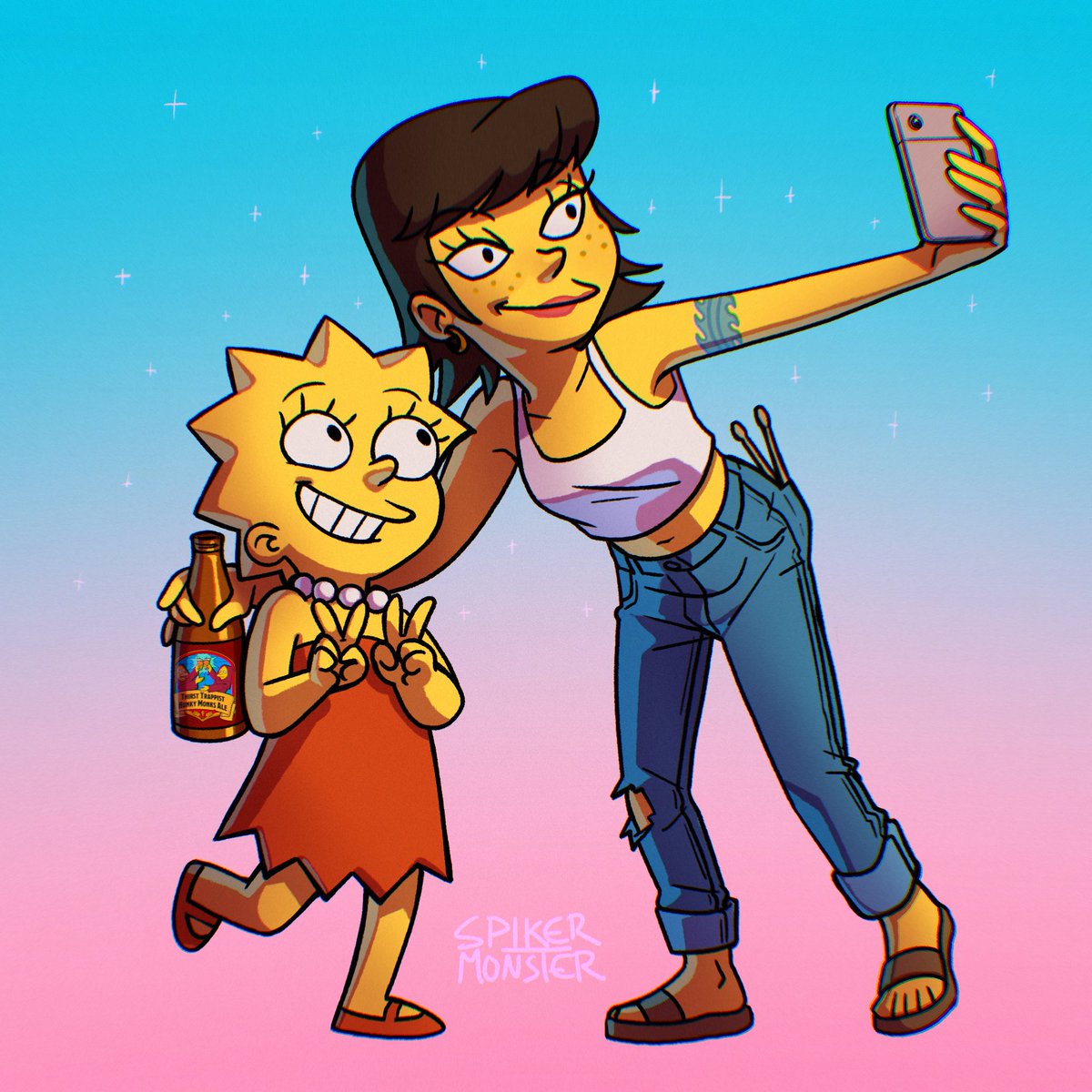 「season 33 episode 19 "Girls Just Shauna 」|Spike R. Monster 💀のイラスト