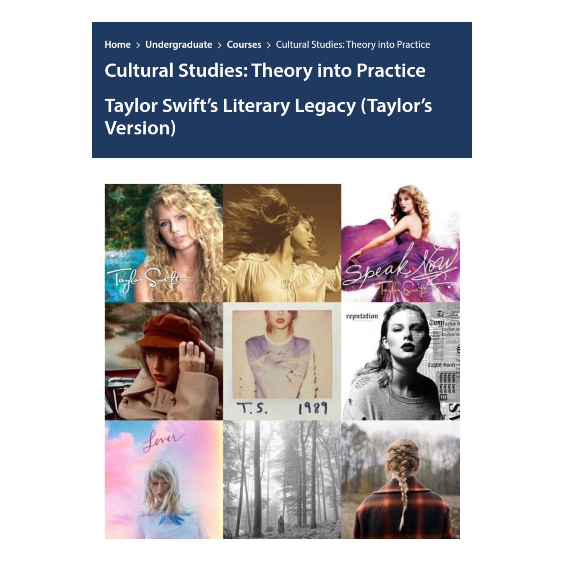 Taylor Swift Updates🧣 on Twitter: "📰| @QueensU introduce a new course ...