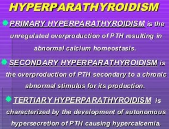 Hyperparathyroidism Primary Secondary Tertiary