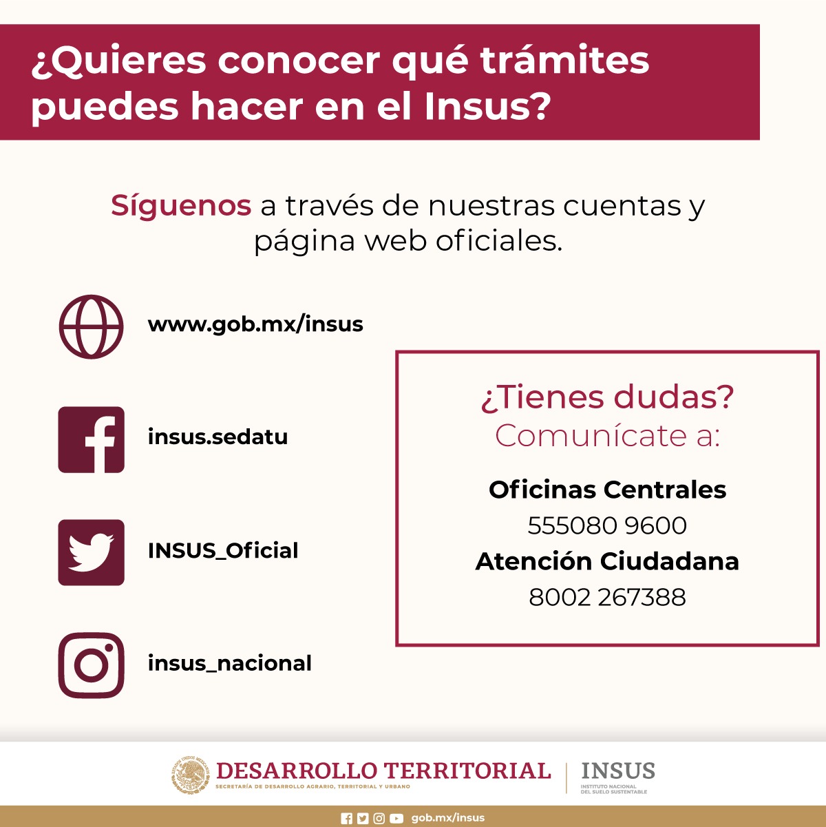 INSUS on Twitter: "¿Necesitas hacer un trámite en el #Insus y tienes dudas? Contáctanos a través ...