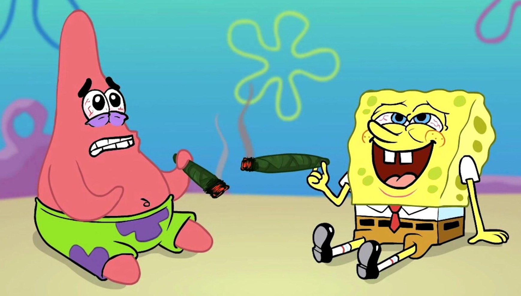Patrick Star High On Weed