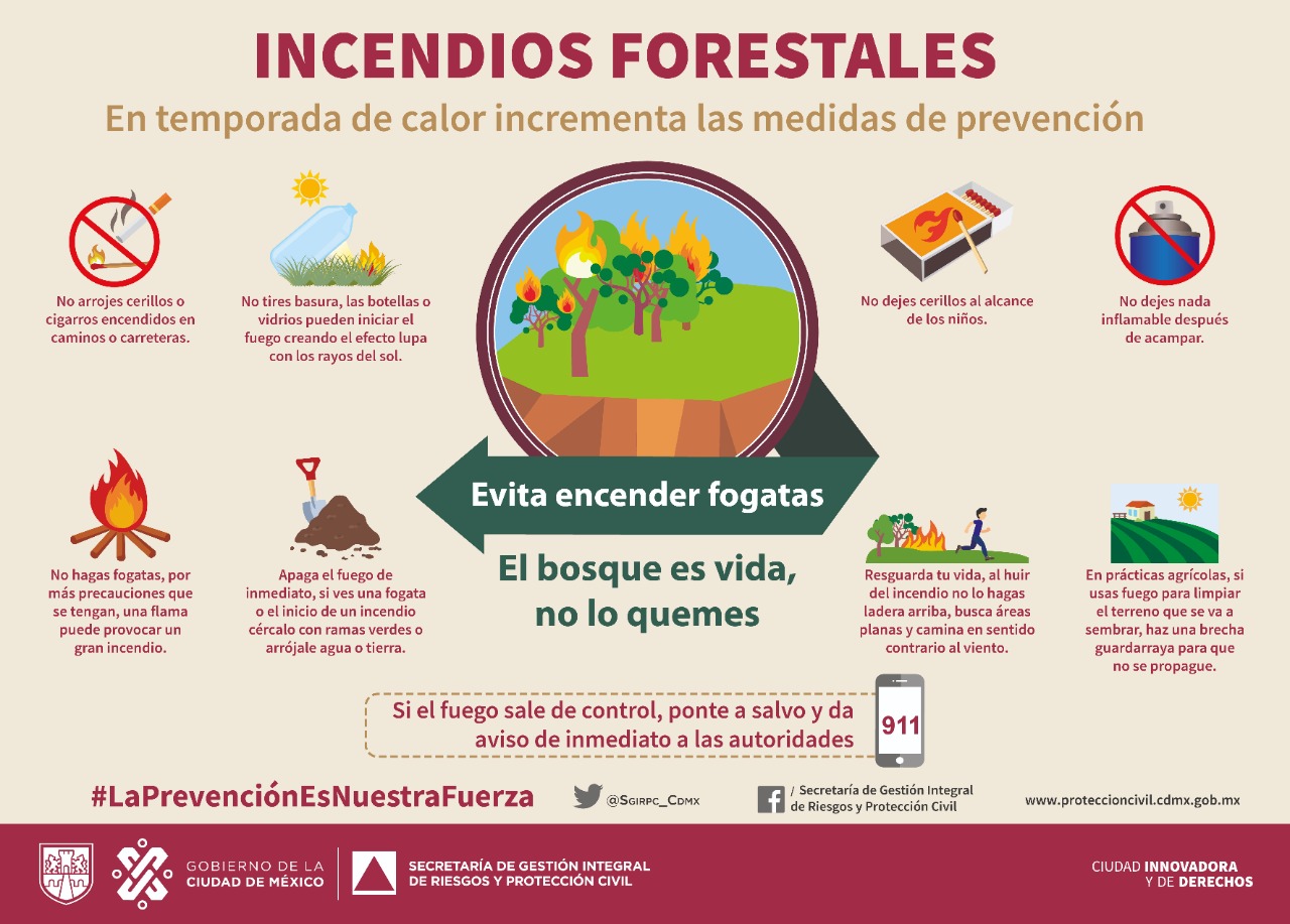 Secretaría de Gestión Integral de Riesgos y PC on Twitter: "Evitemos los #incendios forestales ...