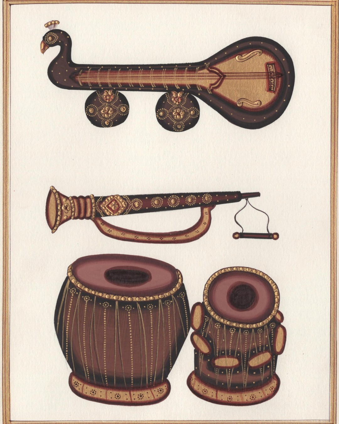 Indian Musical Instruments Drawing