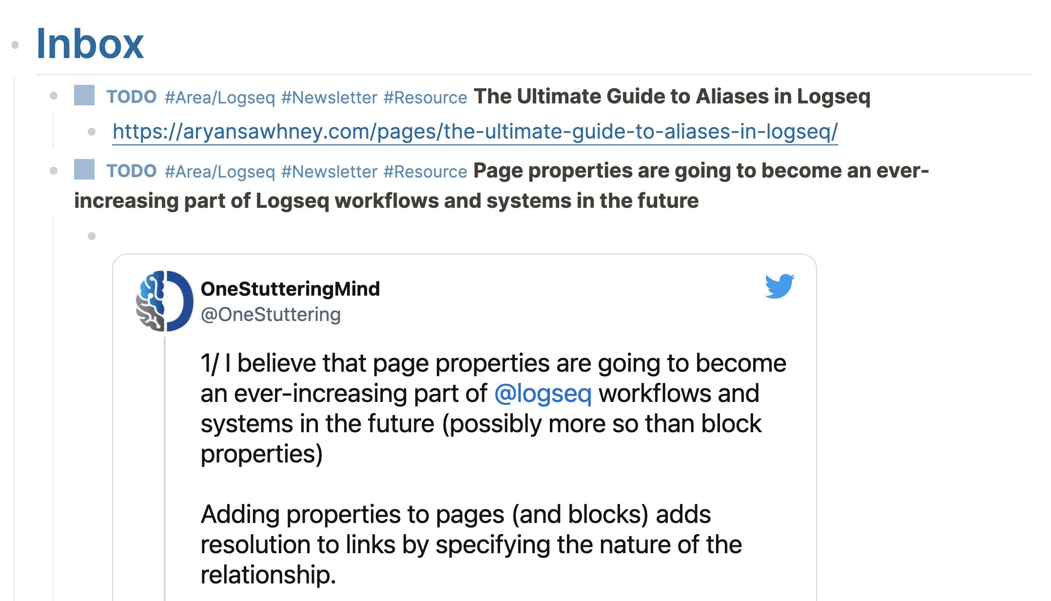 Logseq 🪵 on Twitter: Logseq 🪵 on Twitter: