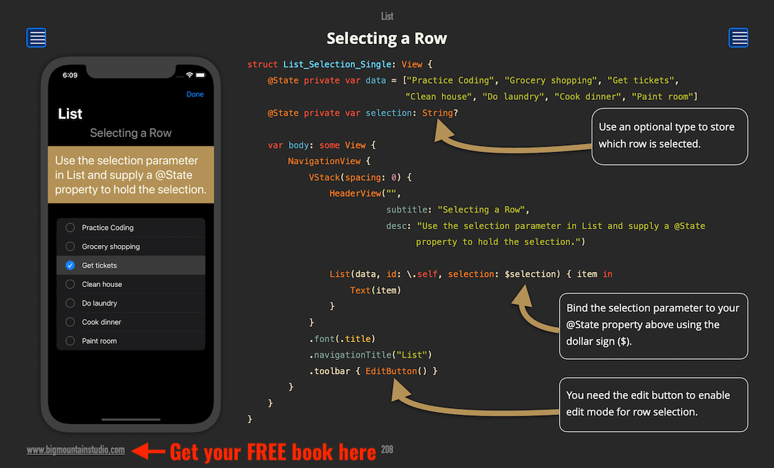 Mark Moeykens On Twitter A List In Swiftui Has A Selection Parameter You Can Set To Enable