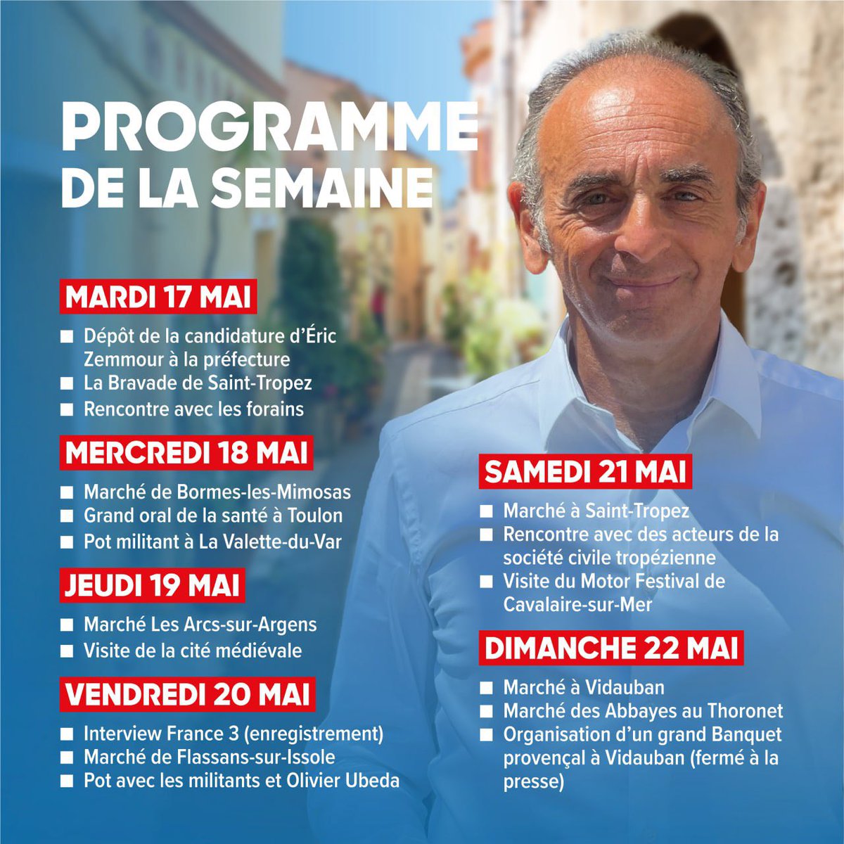 Mon programme de la semaine. Eric Zemmour @zemmoureric