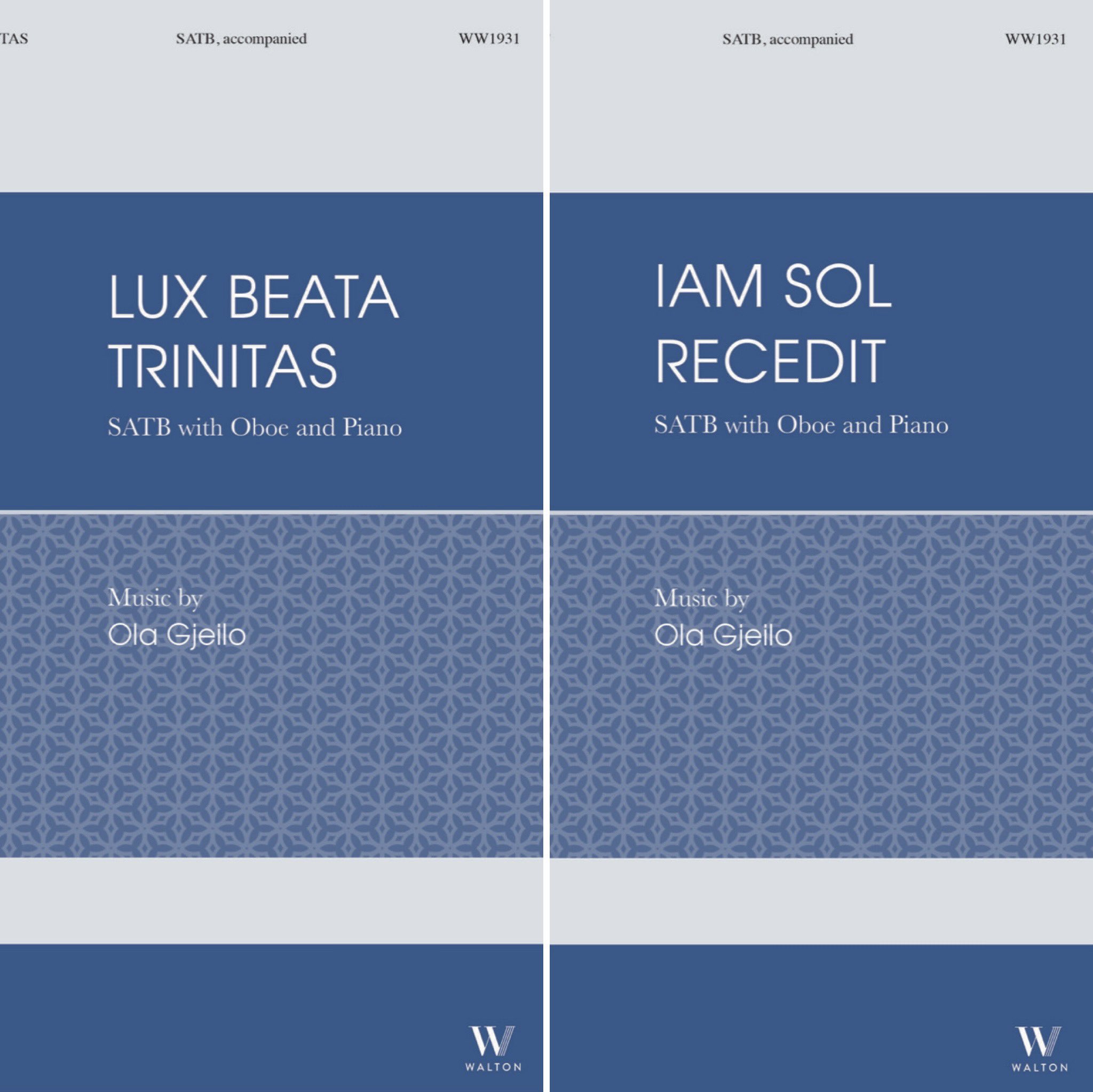 Uživatel Ola Gjeilo na Twitteru: „LUX BEATA TRINITAS and IAM SOL RECEDIT for choir, oboe & piano ...