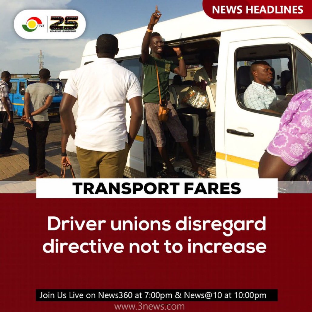 #TV3@25 on Twitter: "Driver unions have disregarded a directive asking them to not increase ...