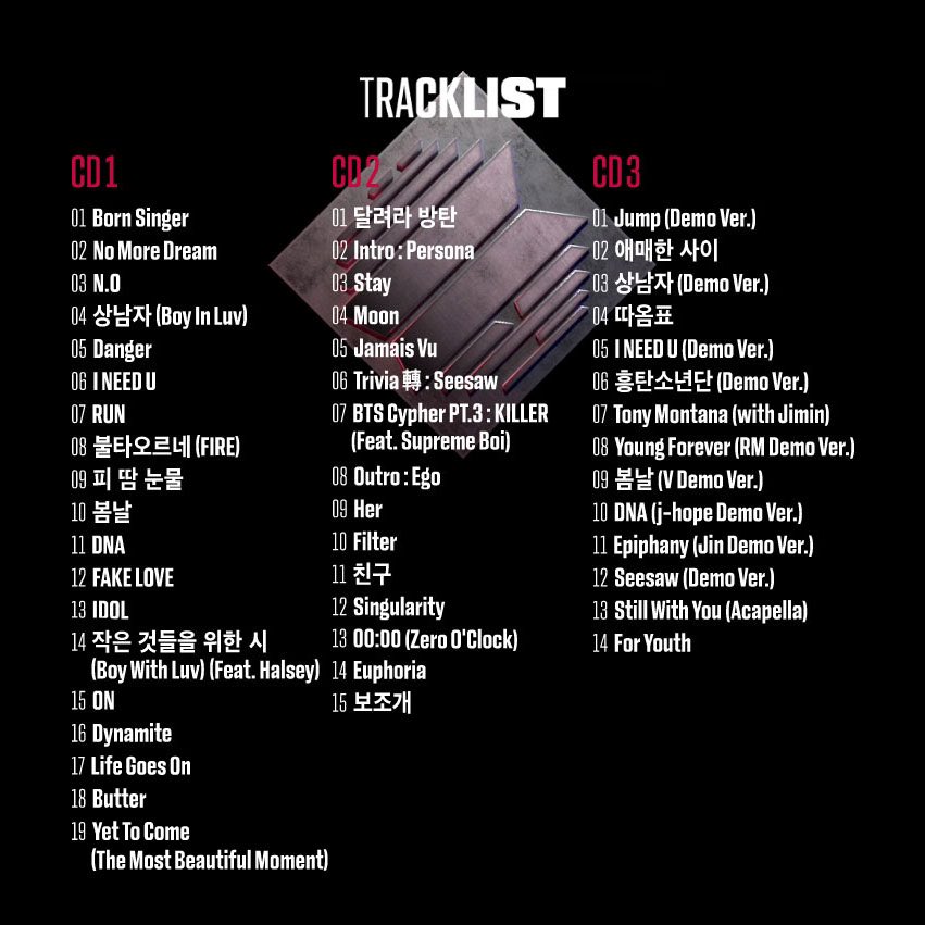 cat 🐇⭒ on Twitter: "#BTS_Proof TRACKLIST: https://t.co/vUtnew2A5b" / Twitter