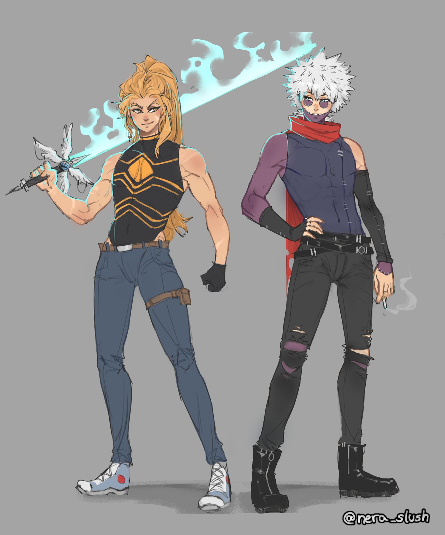 Nera / nera_slush on Twitter: "doodled an older version of dabi next to hawks for my #dabihawks ...