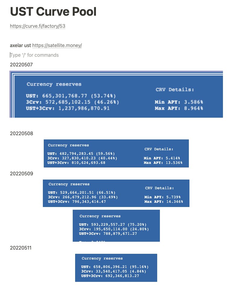i was using a note book to track UST curve pool right before the first ...