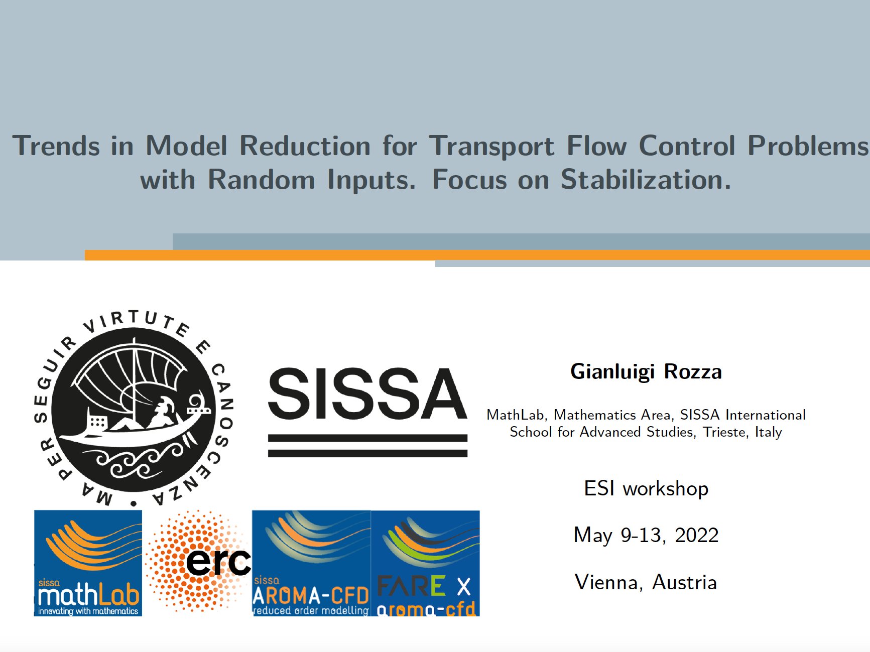 RozzaGroup SISSA_mathLab on Twitter: "Some highlights about the last talk at ESI by Gianluigi ...