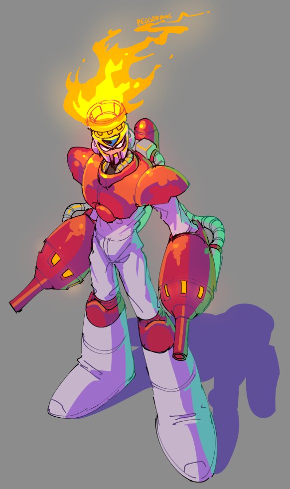 「fireman sketch #megaman 」|peggのイラスト