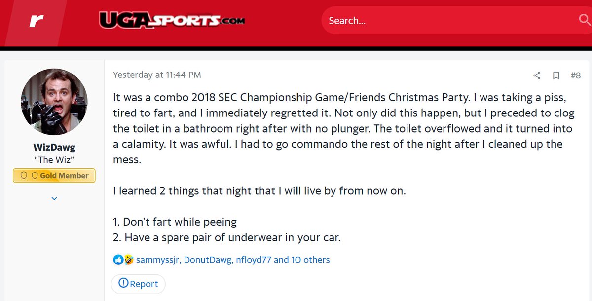 Message Board Geniuses on Twitter: "#Georgia fans are back with more stories about pooping their ...