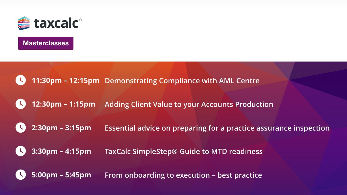 TaxCalc on Twitter: "Don't miss our essential masterclass on preparing for practice assurance ...