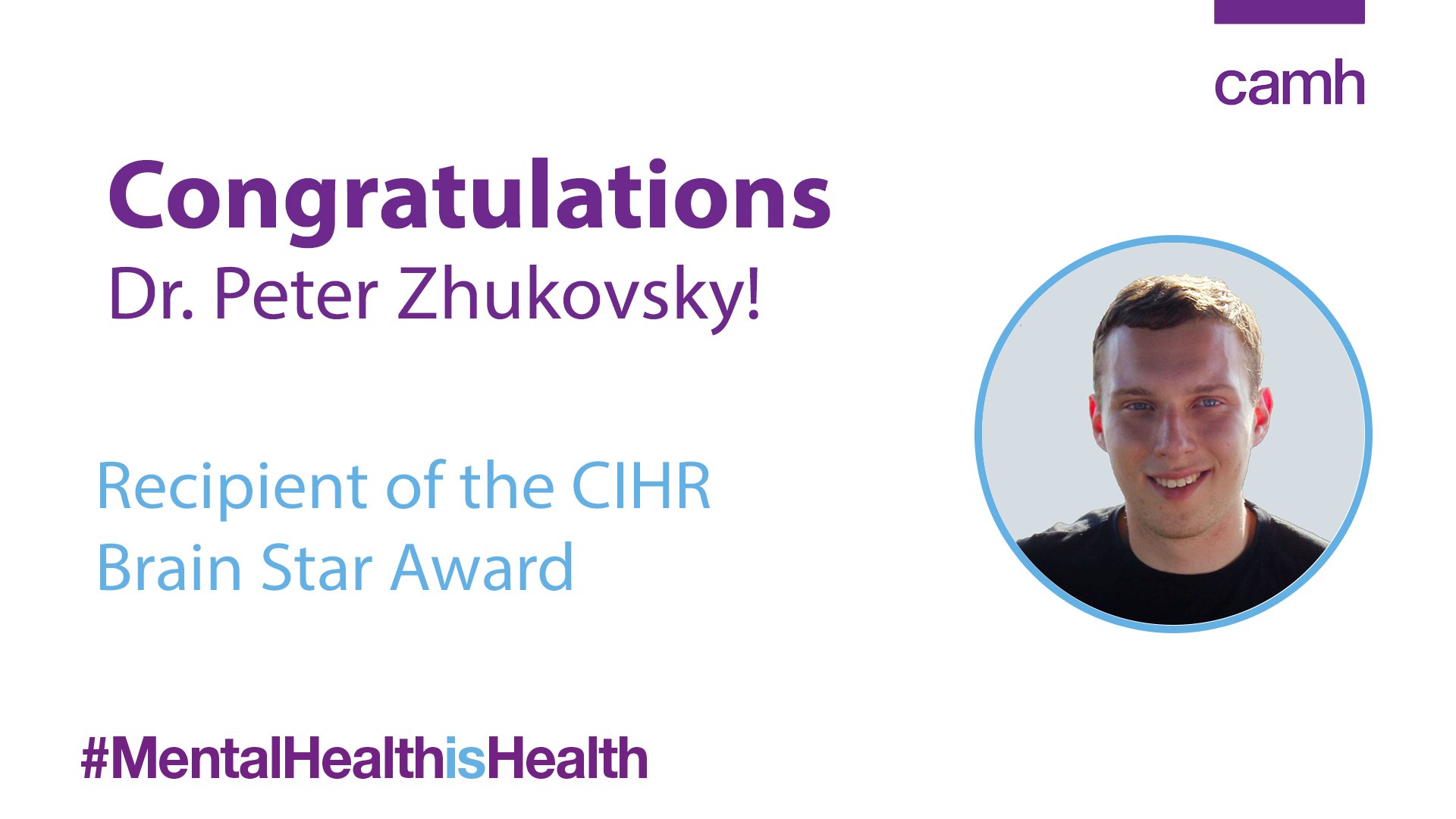 CAMH on Twitter: "Congratulations to postdoc fellow Dr. Peter Zhukovsky (@peterzhukovsky ...