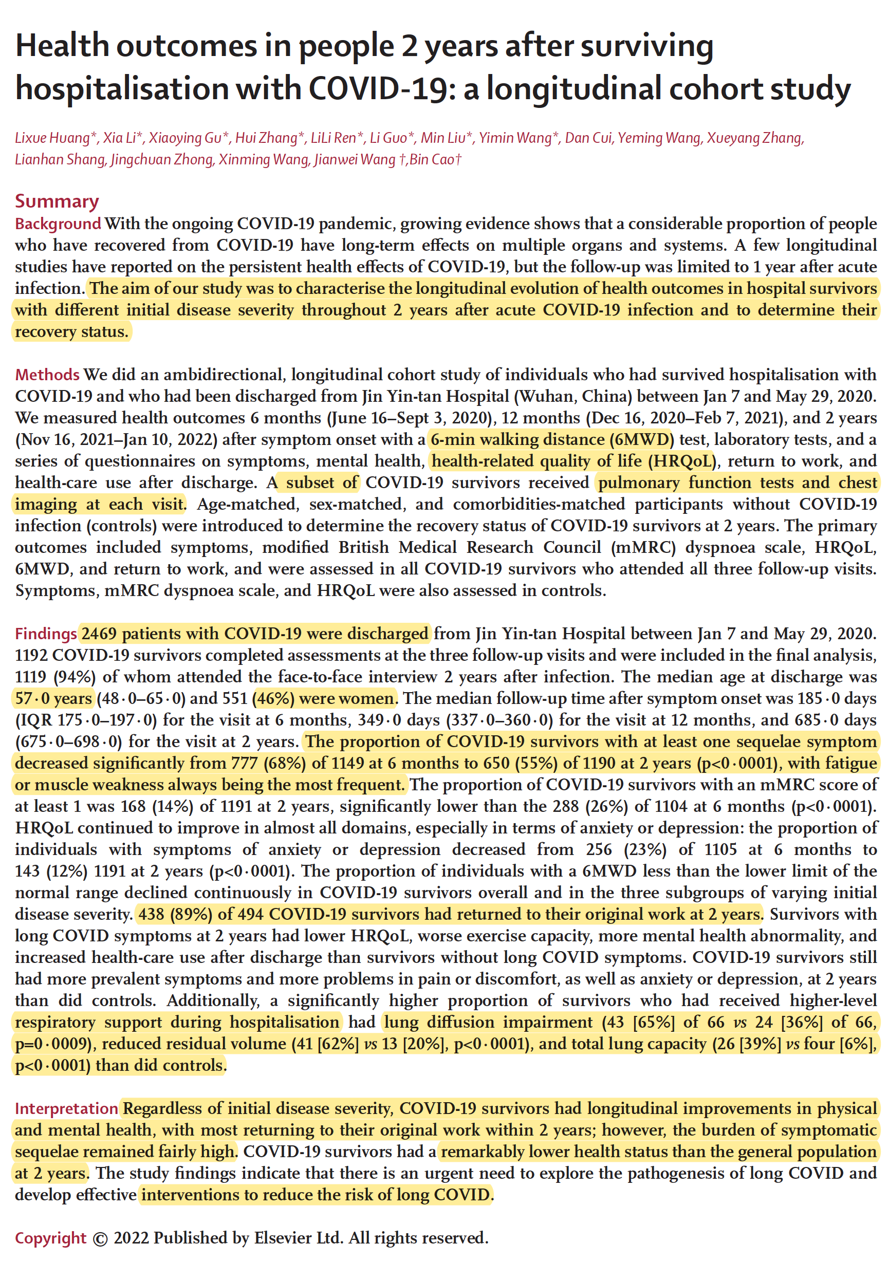 Eric Topol on Twitter: "2 year follow-up for #LongCovid among hospitalized patients: Half ≥ 1 ...