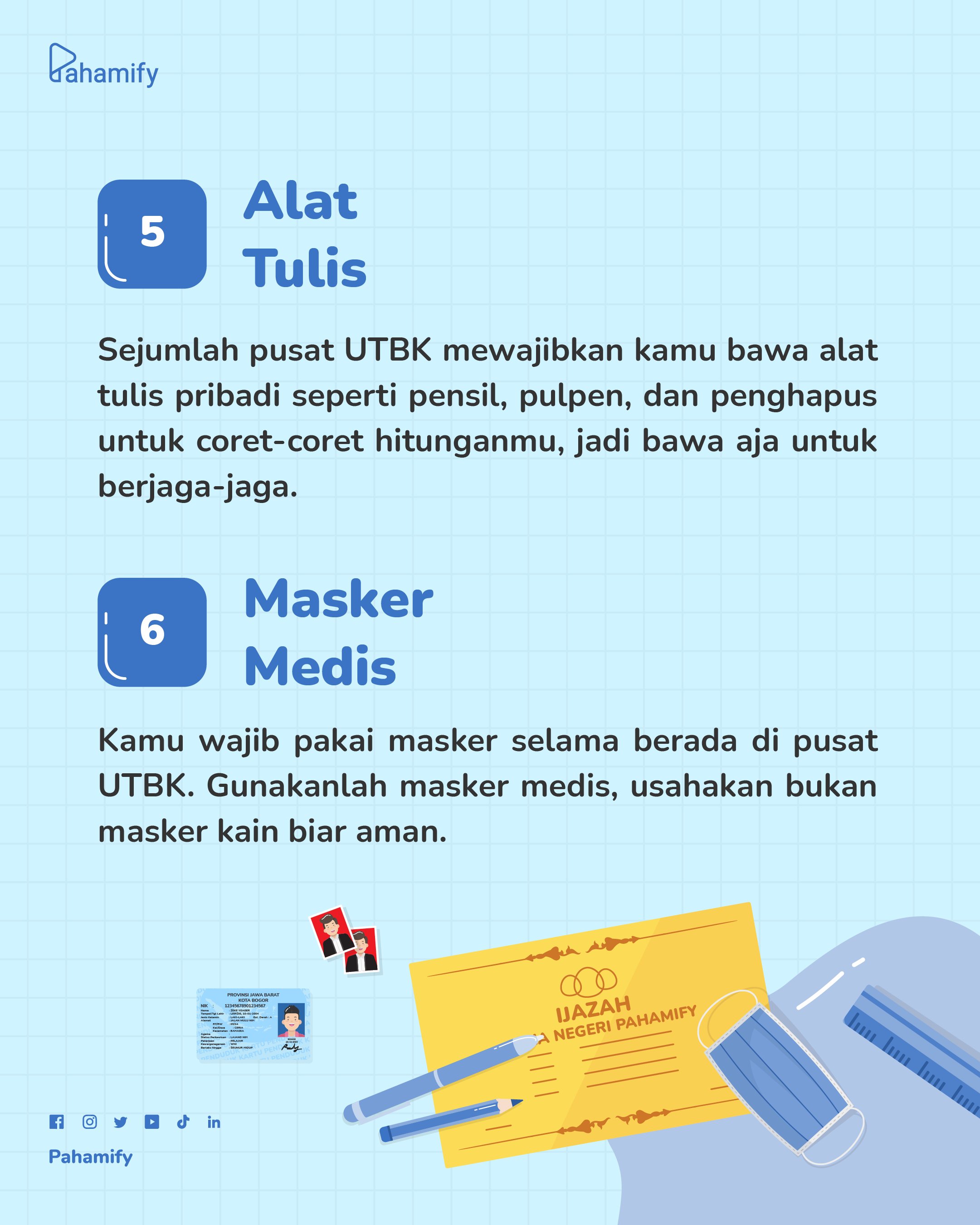 Pahamify siap bantu #TaklukkanUTBK on Twitter: "💣 8 Bawaan Wajib Saat UTBK!💣 Save infornya dan ...