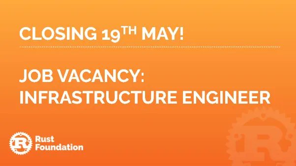 Rust Foundation on Twitter: "🚨🚨🚨ONLY 1 WEEK LEFT TO APPLY 🚨🚨🚨 Our job opening for a Rust ...