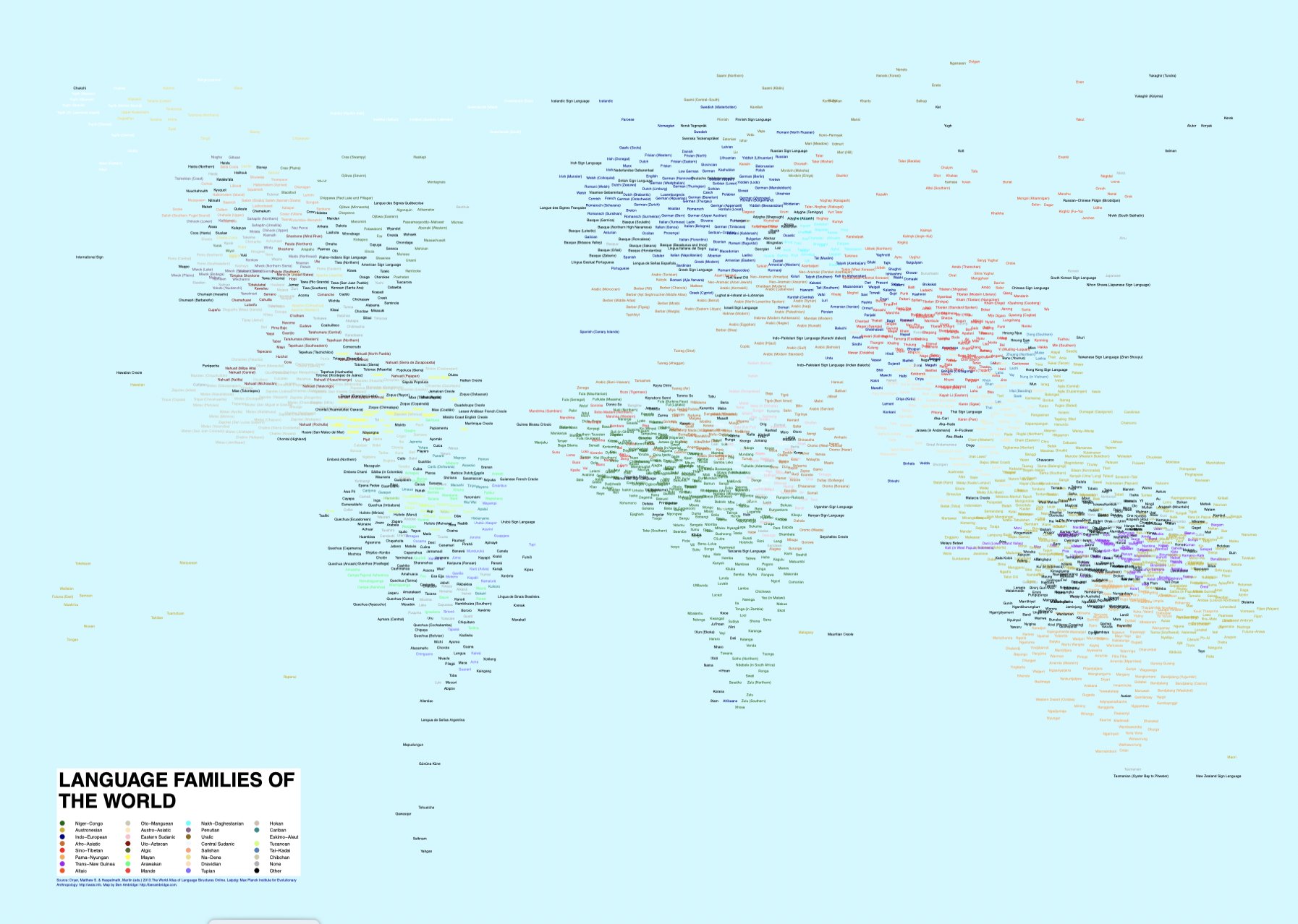 Language Families Of The World Map