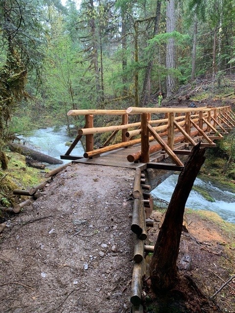 Log Bridge Volunteers Near Completion On New Jacob's Park Bridge